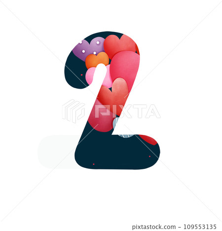 Number two with Heart balloon - Stock Illustration [109553135] - PIXTA