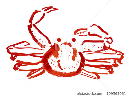 Snow crab Japanese style hand drawn illustration - Stock Illustration ...