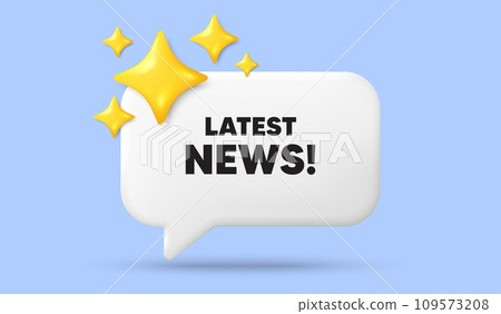 Latest news tag. 3d speech bubble banner with... - Stock Illustration ...