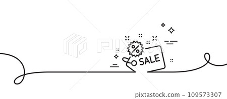 Sale tag line icon. Continuous one line with... - Stock Illustration ...