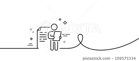 Job interview document line icon. Continuous... - Stock Illustration [109573334] - PIXTA