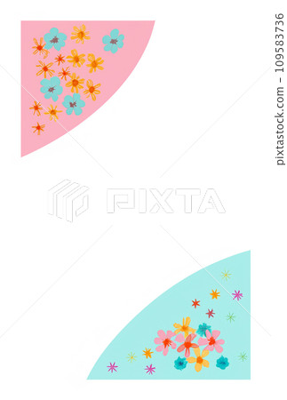 Cute flower background postcard template - Stock Illustration ...