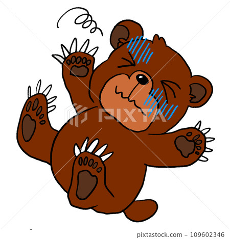 brown bear falling down - Stock Illustration [109602346] - PIXTA