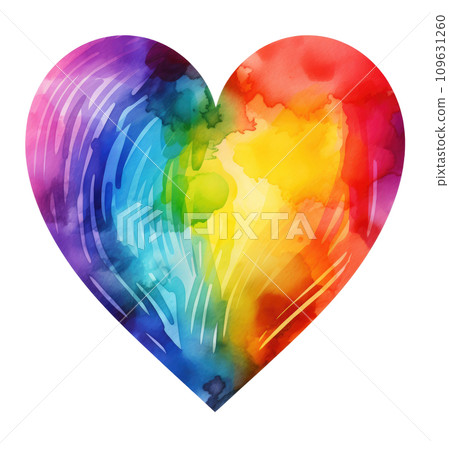 a rainbow heart sticker with multiple colors on it - Stock Illustration ...