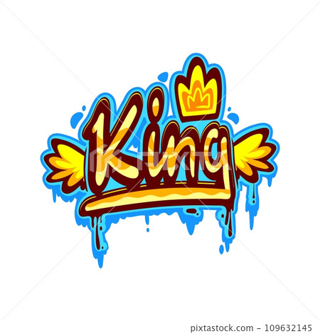 King graffiti street art, urban style. Hip Hop... - Stock Illustration ...