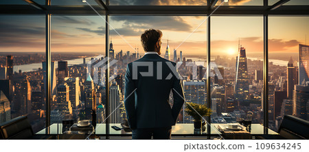 Confident Businessman in Modern Corporate... - Stock Illustration [109634245] - PIXTA