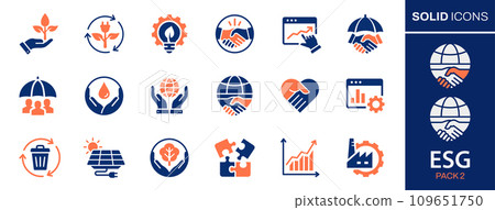 ESG icons, such as ecology, environment social... - Stock Illustration ...
