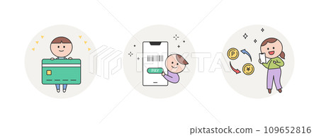 Convenient cashless payment with various... - Stock Illustration ...