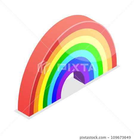 3D Isometric Flat Vector Icon of Colourful Rainbow - Stock Illustration ...