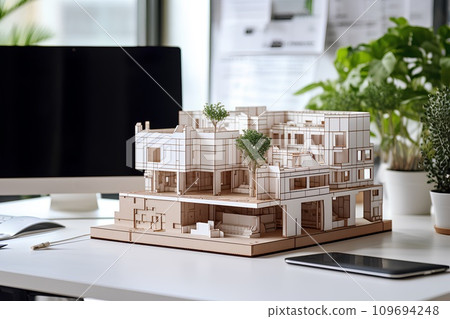 Clay model of cityscape (apartment) for city... - Stock Illustration ...