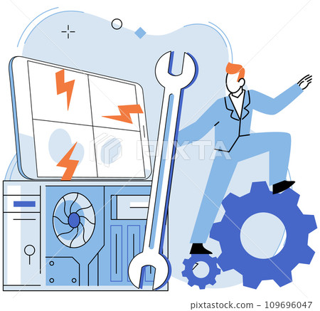 System administrator. Vector illustration.... - Stock Illustration ...