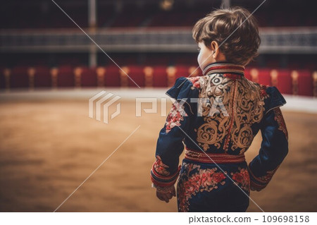 Bullfighter child boy bull. Matador fight.... - Stock Illustration ...
