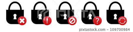 Lock error vector icon. Protection security and... - Stock Illustration ...