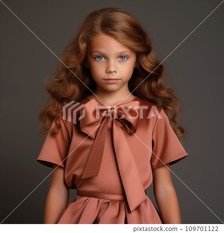 AI-generated content. Beautiful little girl... - Stock Illustration ...