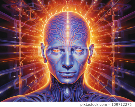 Brain electrical signal circuit illustration - Stock Illustration ...