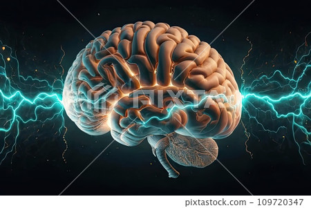electric current rolling brain - Stock Illustration [109720347] - PIXTA