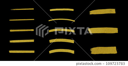 golden brush line set, gold stroke set, gold... - Stock Illustration ...