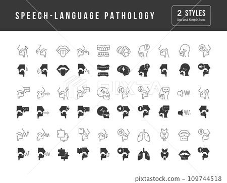 Set of simple icons of Speech-Language Pathology - Stock Illustration ...