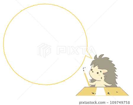 Hedgehog frame for writing postcards - Stock Illustration [109749758 ...