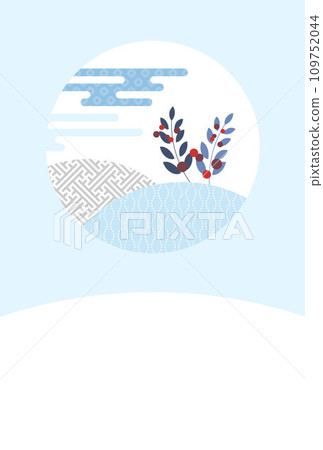 Simple Japanese-style postcard template,... - Stock Illustration ...