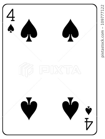Playing card 4 of spades - Stock Illustration [109777122] - PIXTA