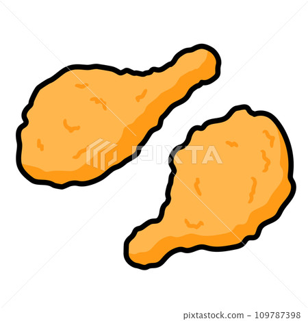 simple fried chicken illustration - Stock Illustration [109787398] - PIXTA