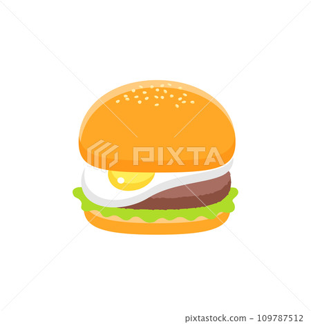 Simple egg burger illustration - Stock Illustration [109787512] - PIXTA