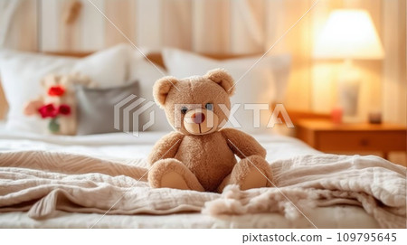 Snuggly Friend: Cute Plush Bear Toy Adds... - Stock Illustration ...