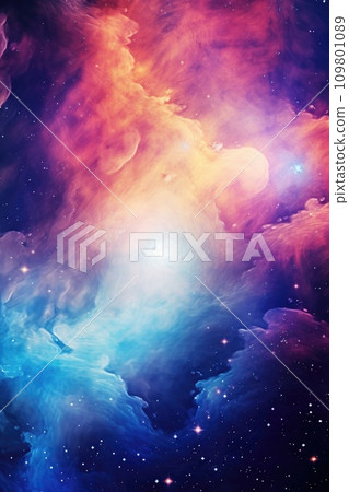 Vivid space background with swirling galaxies,... - Stock Illustration ...