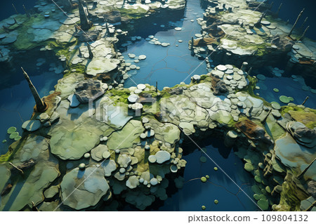 background, top view of the karst landscape - Stock Illustration ...