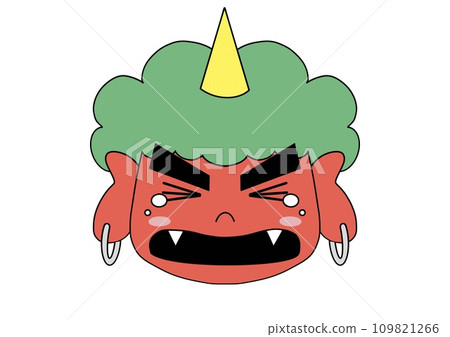 Red demon crying face illustration - Stock Illustration [109821266] - PIXTA
