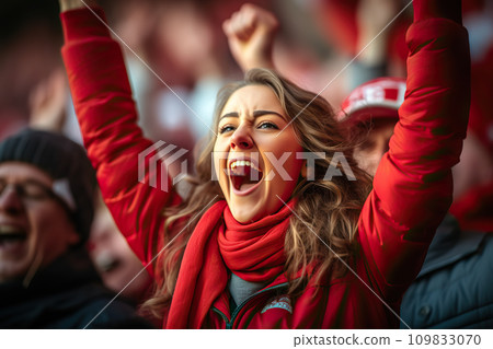 Passionate Soccer Spectator The Joy and... - Stock Illustration ...