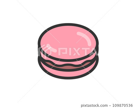Illustration of macaron icon (line drawing color) - Stock Illustration ...
