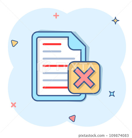 Document error icon in comic style. Broken...-插圖素材 [109874083] - PIXTA圖庫