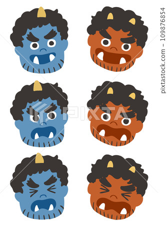 Simple demon face vector set - Stock Illustration [109876854] - PIXTA