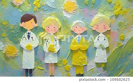 Medical scene doctor and patient cheerful... - Stock Illustration ...