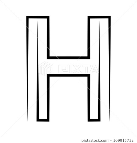 H logo studio letter h one line icon logotype font - Stock Illustration ...