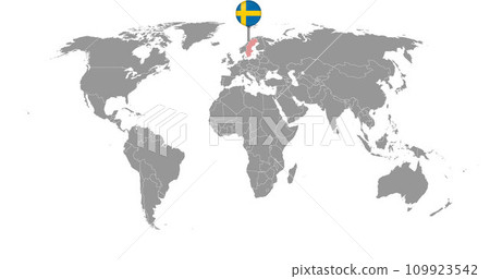 Sweden On World Map Digital 3d World Map With Simplified White