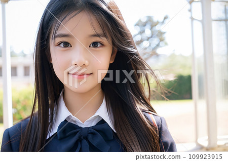 Uniform student girl illustration "AI generated... - Stock Illustration ...