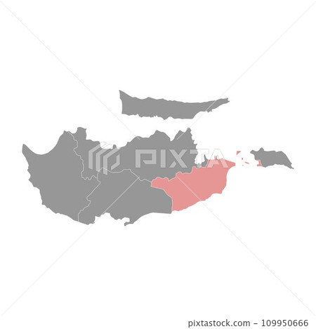 Larnaca district map, administrative division... - Stock Illustration ...
