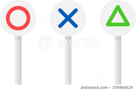 Marubatsu Sankaku tag material set - Stock Illustration [109969829] - PIXTA