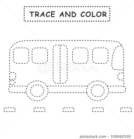 Bus tracing coloring book - Stock Illustration [109980580] - PIXTA