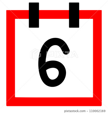 Calendar number 6 - Stock Illustration [110002169] - PIXTA