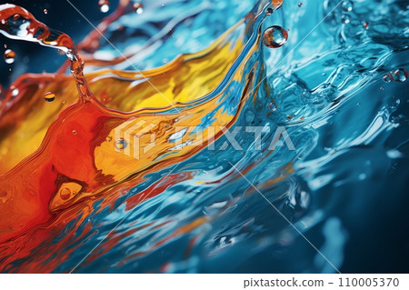 Flowing pouring colorful water - Stock Illustration [110005370] - PIXTA