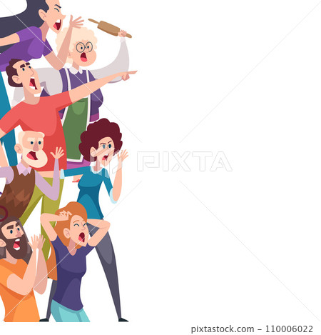 Aggressive people. Screaming characters... - Stock Illustration ...