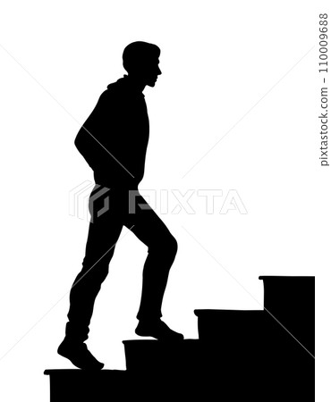 Vector drawing. Man rise up on stais - Stock Illustration [110009688 ...