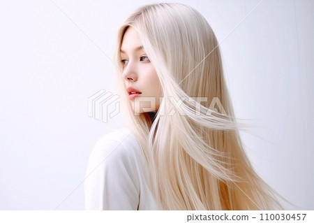 Blonde foreign woman/hair color image material... - Stock Illustration ...