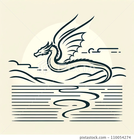 simple dragon illustration - Stock Illustration [110054274] - PIXTA