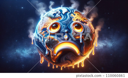 3DCG image of global warming, global boiling,... - Stock Illustration ...