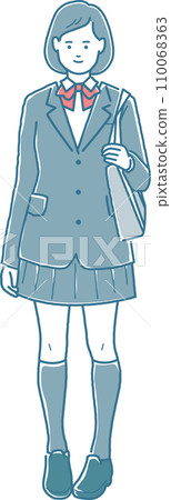 Female student whole body - Stock Illustration [110068363] - PIXTA